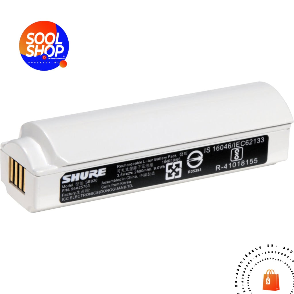 SB920 Shure batería recargable para ADX2 – SOOLSHOP.MX Tecnología ...