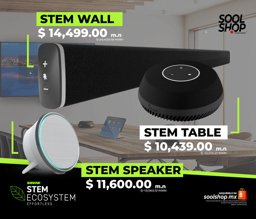 SHURE STEM TABLE Altavoz de mesa con 9 micrófonos para sistema de conf – SOOLSHOP.MX Tecnología ...